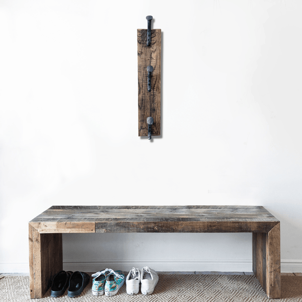 Backpack Wall Rack with 3 Railroad Stakes in Rustic Farmhouse Style ...