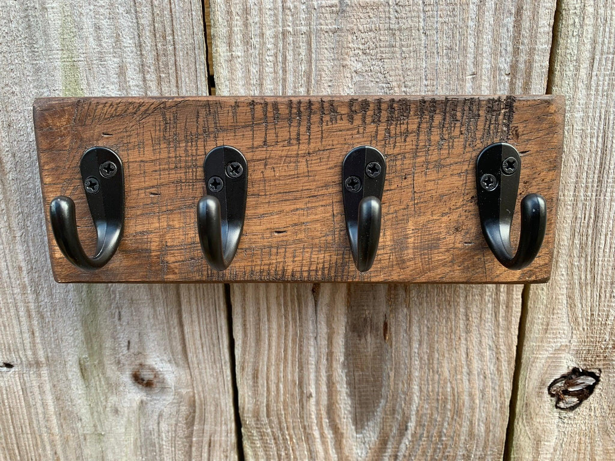 Rustic 4 Hook Wood Keychain Holder – Magnolia Oaks Woodshop